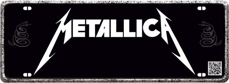 Metallica, Placa de Carro Decorativa, Com QR Code